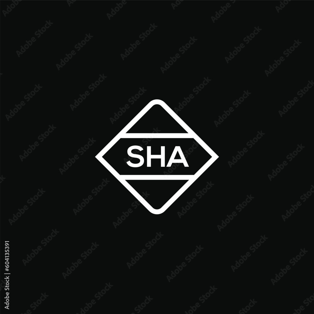 SHA letter design for logo and icon.SHA monogram logo.vector ...