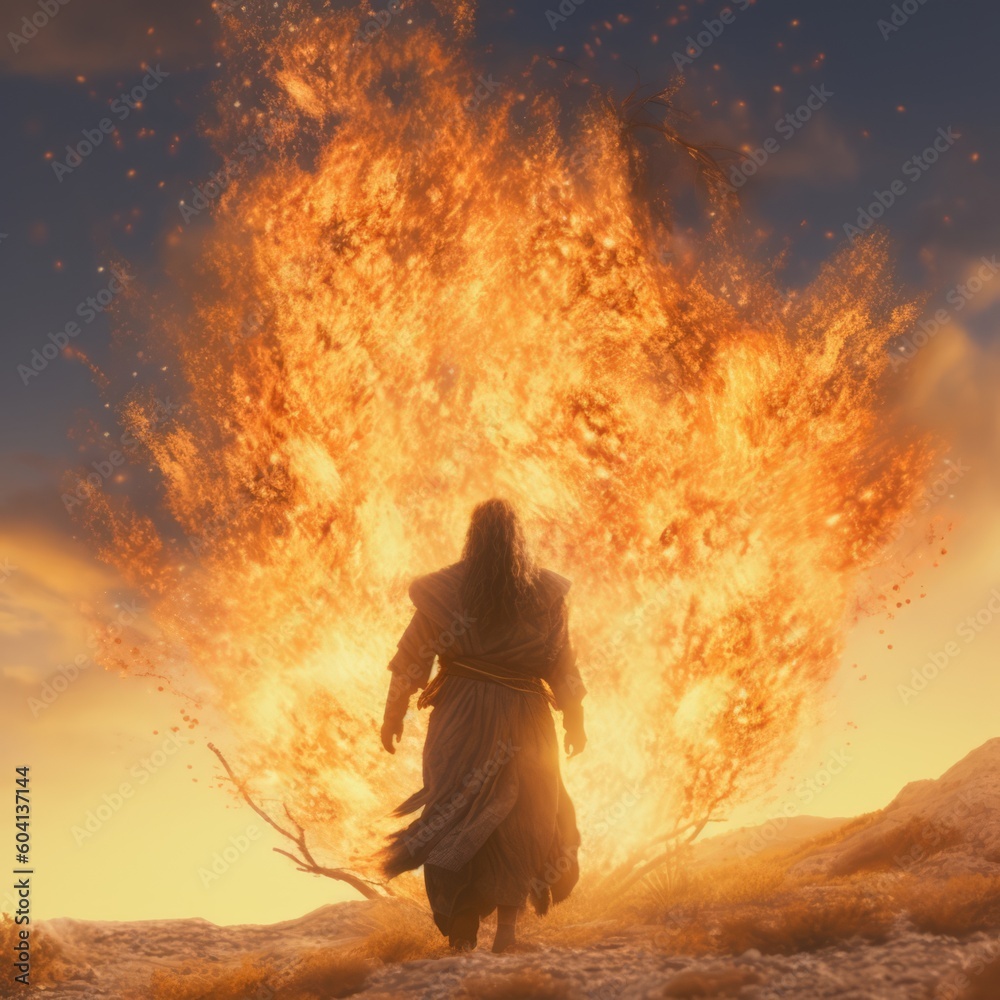 Moses and the Burning Bush: a Generative AI's take on the Classic ...