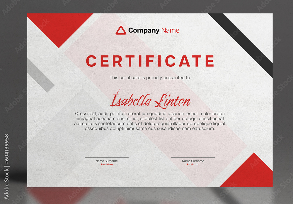 Landscape Certificate Layout Stock Template | Adobe Stock