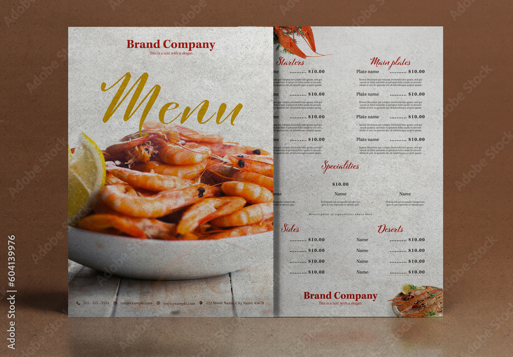 Restaurant Menu Layout Stock Template | Adobe Stock