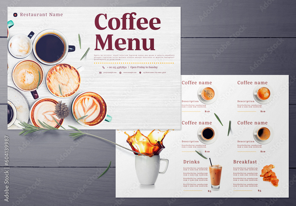 Restaurant Menu Layout Stock Template | Adobe Stock