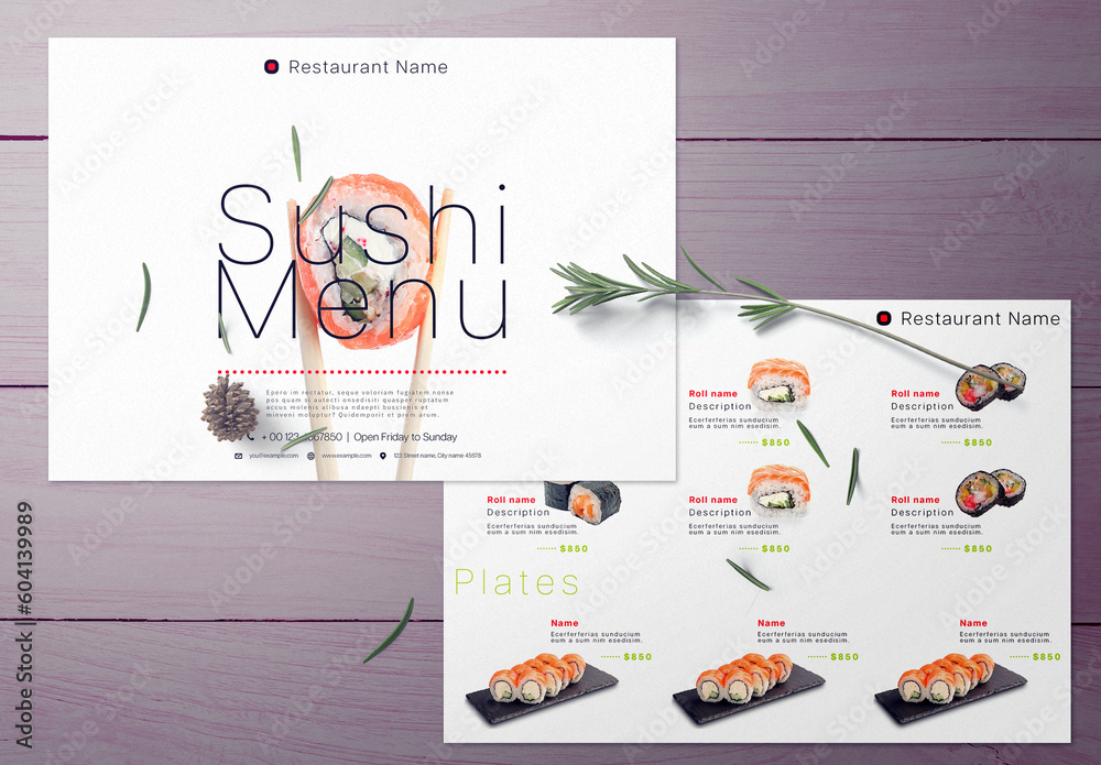 Restaurant Menu Layout Stock Template | Adobe Stock