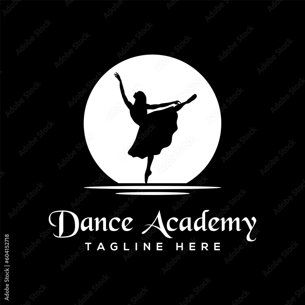 Dance Academy logo design, Professional Female Dancer Logo vector ...