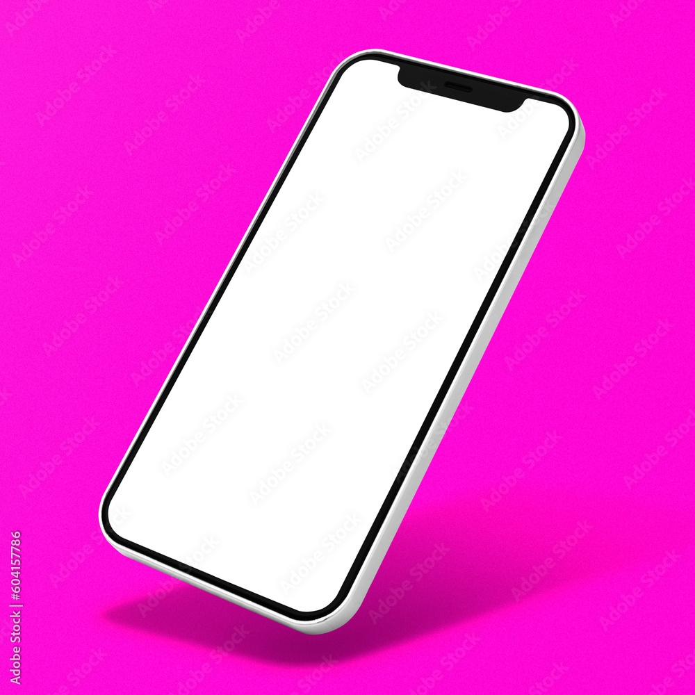 Phone screen on pink background. png sobre fondo liso rosa. smartphone ...