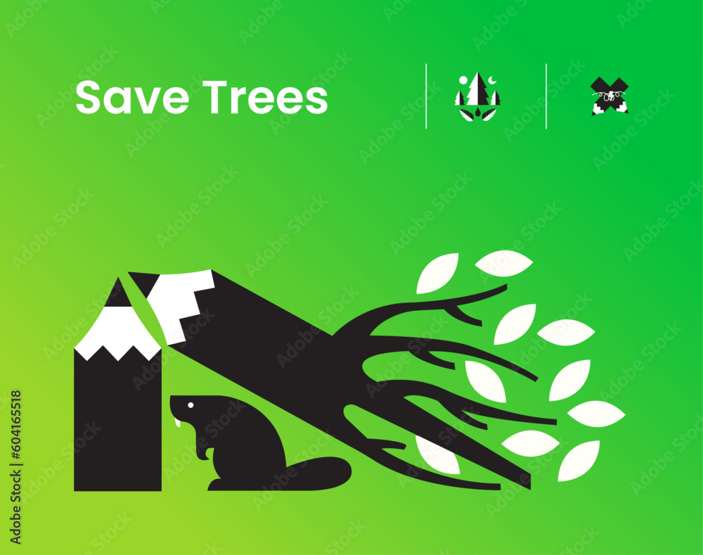 Save tree vector illustration, poster, banner, flyer, save tree concept, Ecology concept, tree ...