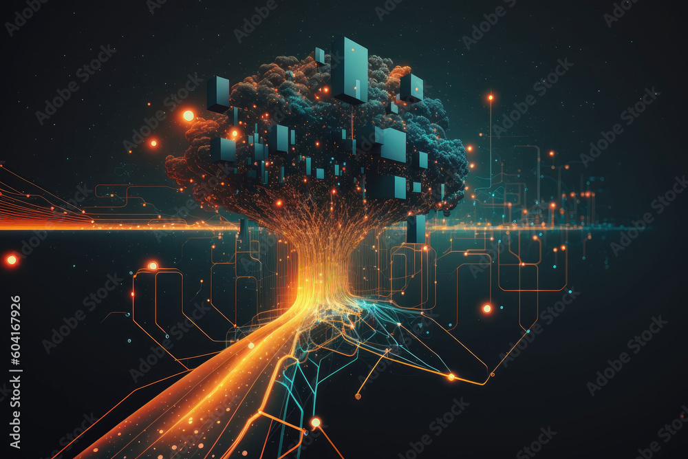 Artificial intelligence big data information flow technology background ...