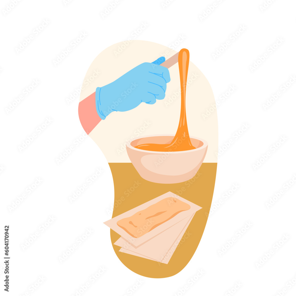 Hair removal with wax in beauty salon vector illustration. Cartoon ...