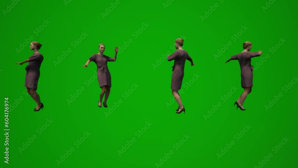 3d blonde american female lawyer on green screen celebrating and ...