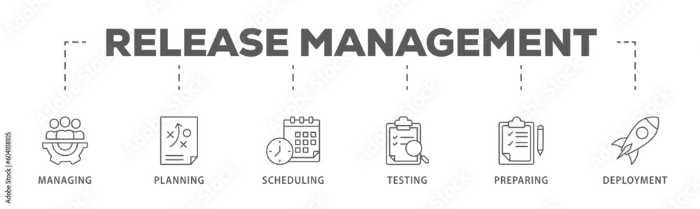 Release management banner web icon vector illustration concept with ...