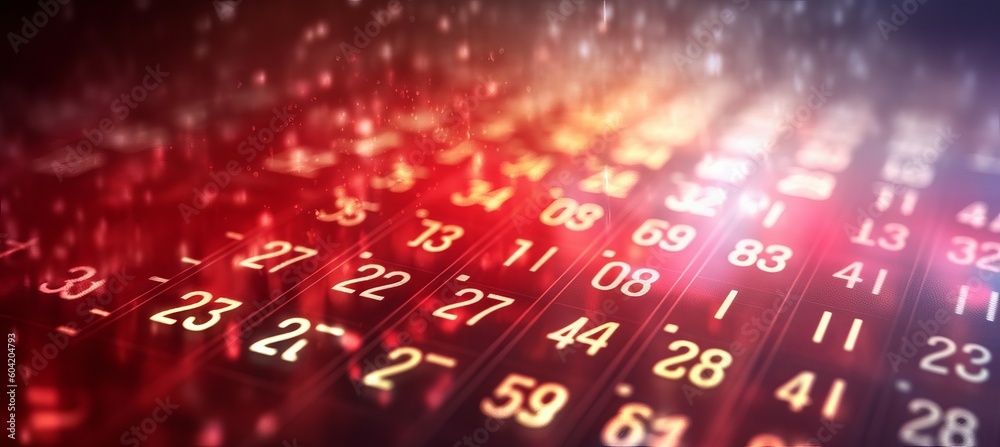 Binary number computer code data red danger visualization system technology background ...