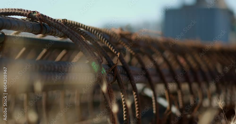 At a construction site for a significant engineering project, circular ...