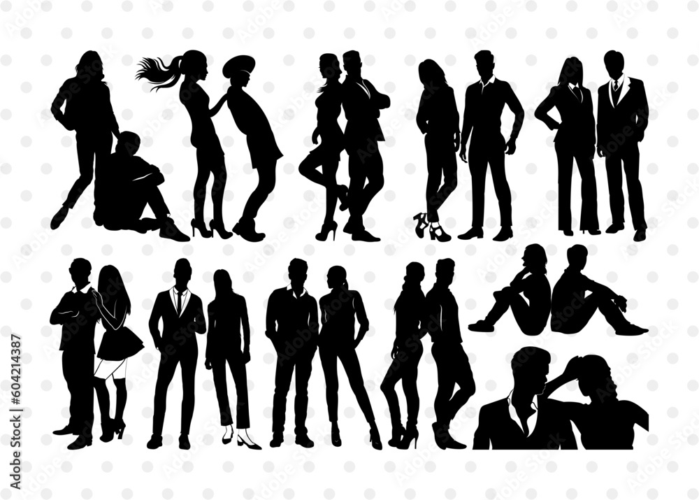 Vetor de Women And Men SVG, People Silhouette, Women Svg, Men Svg ...