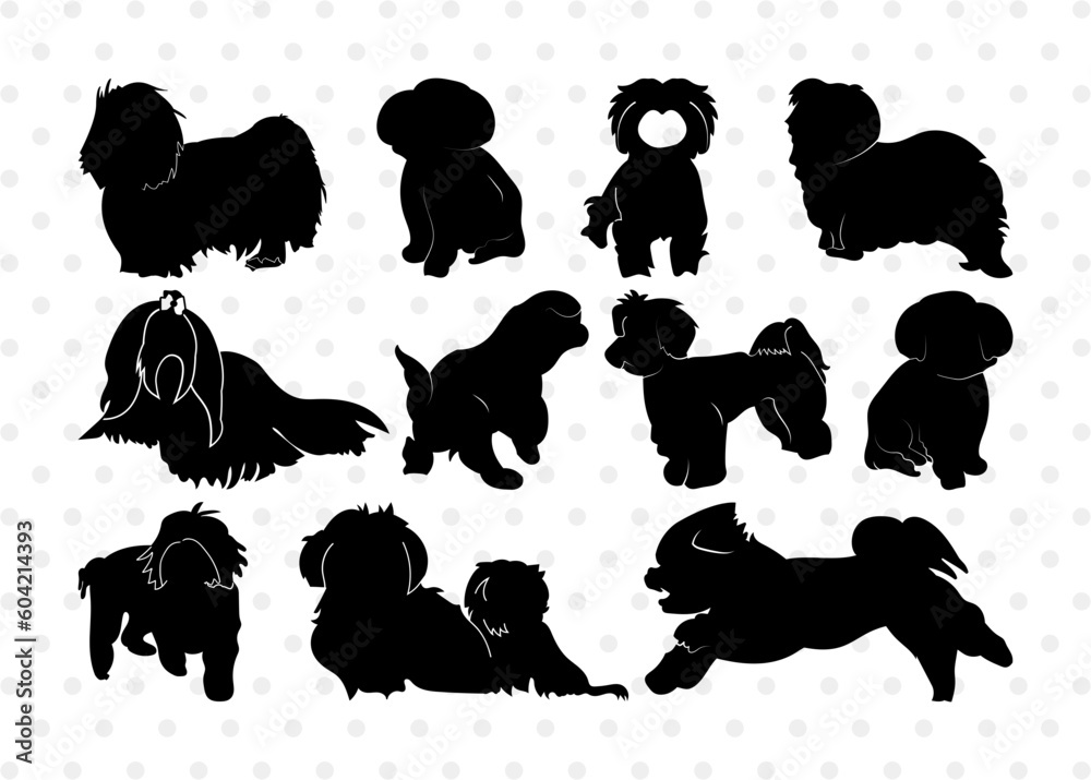 Vetor de Maltese Dog SVG, Dog Silhouette, Dog Breeds Svg, Maltese Svg ...