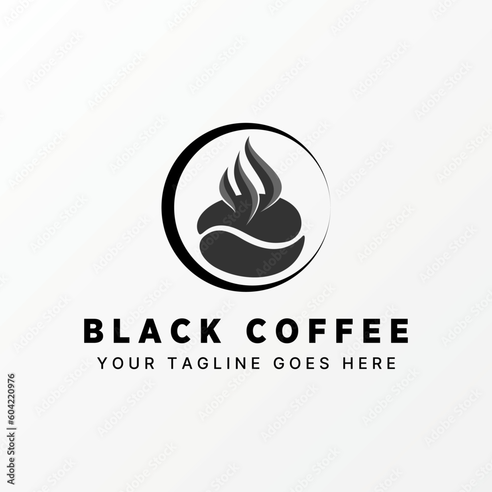 smoke or hot coffee bean shape Image graphic icon logo design abstract ...