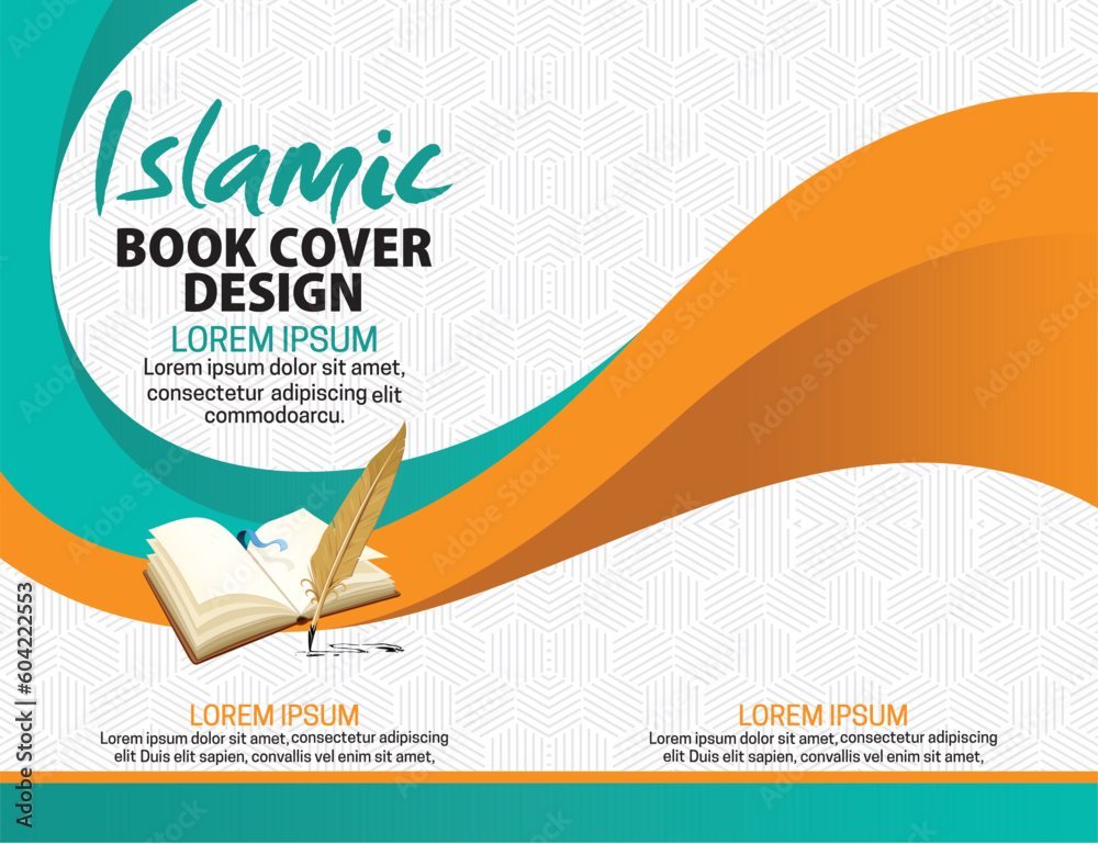 Stockvector islamic book cover design frames, Kuran Cover, Quran Cover ...