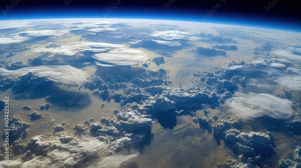 The Earth seen from high altitudes in the upper layers of the ...