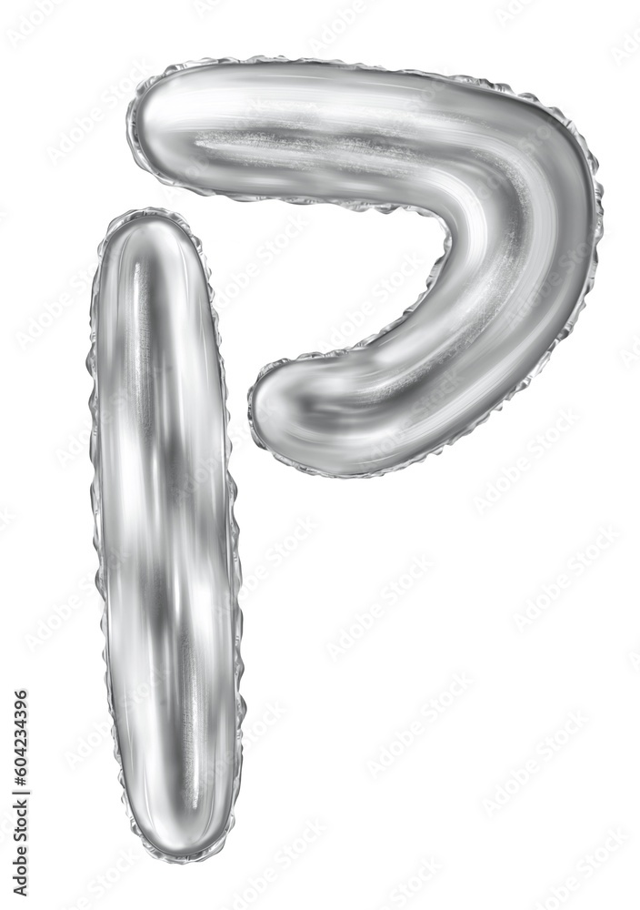 Silver foil inflatable toys font Hebrew letters balloons. 3d ...