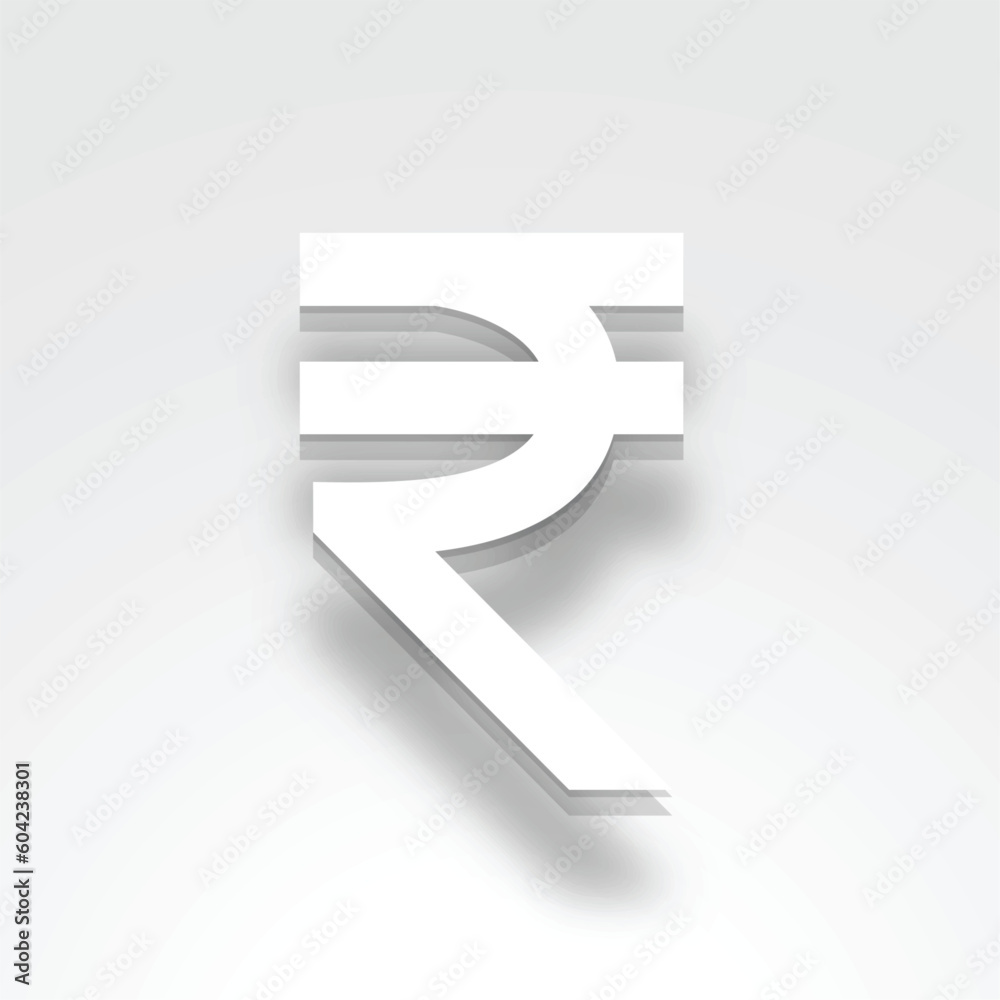 3d style indian currency rupee sign on white background design Stock ...