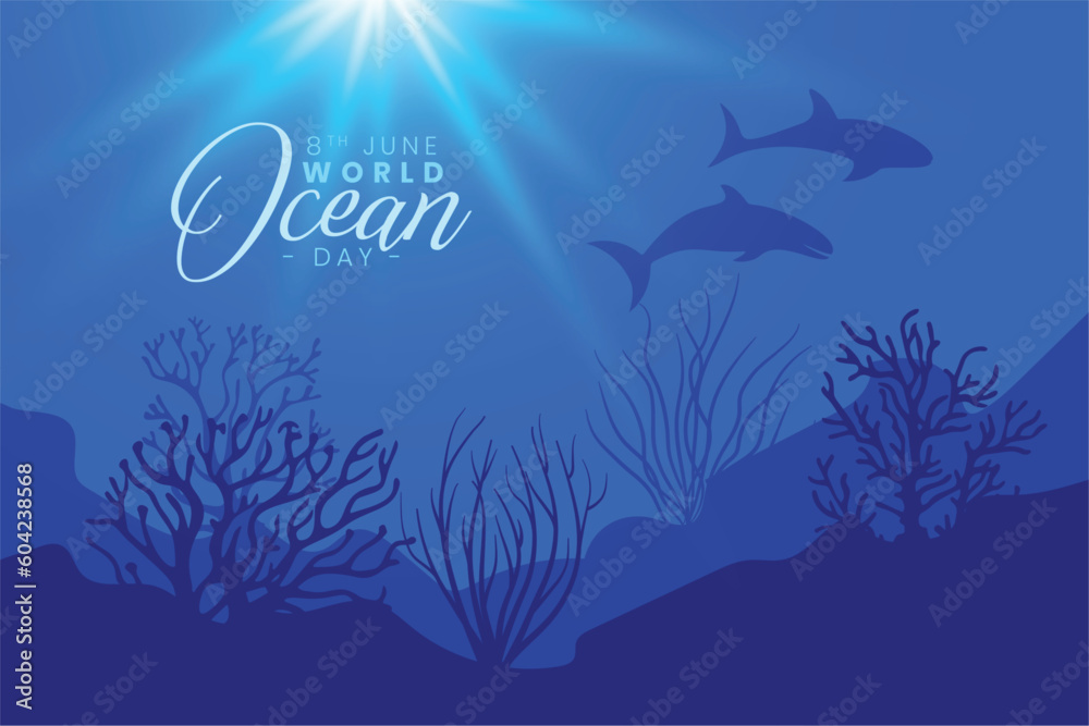 beautiful world ocean day concept background protect earth's water and ...