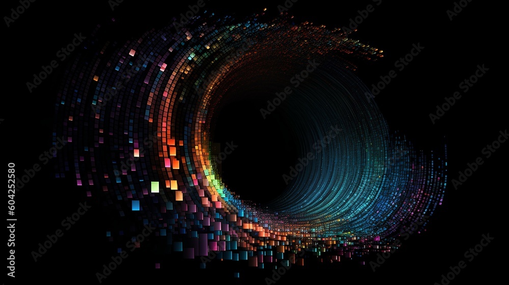 a galaxy of interconnected layers of data levels depth circle shapes ...