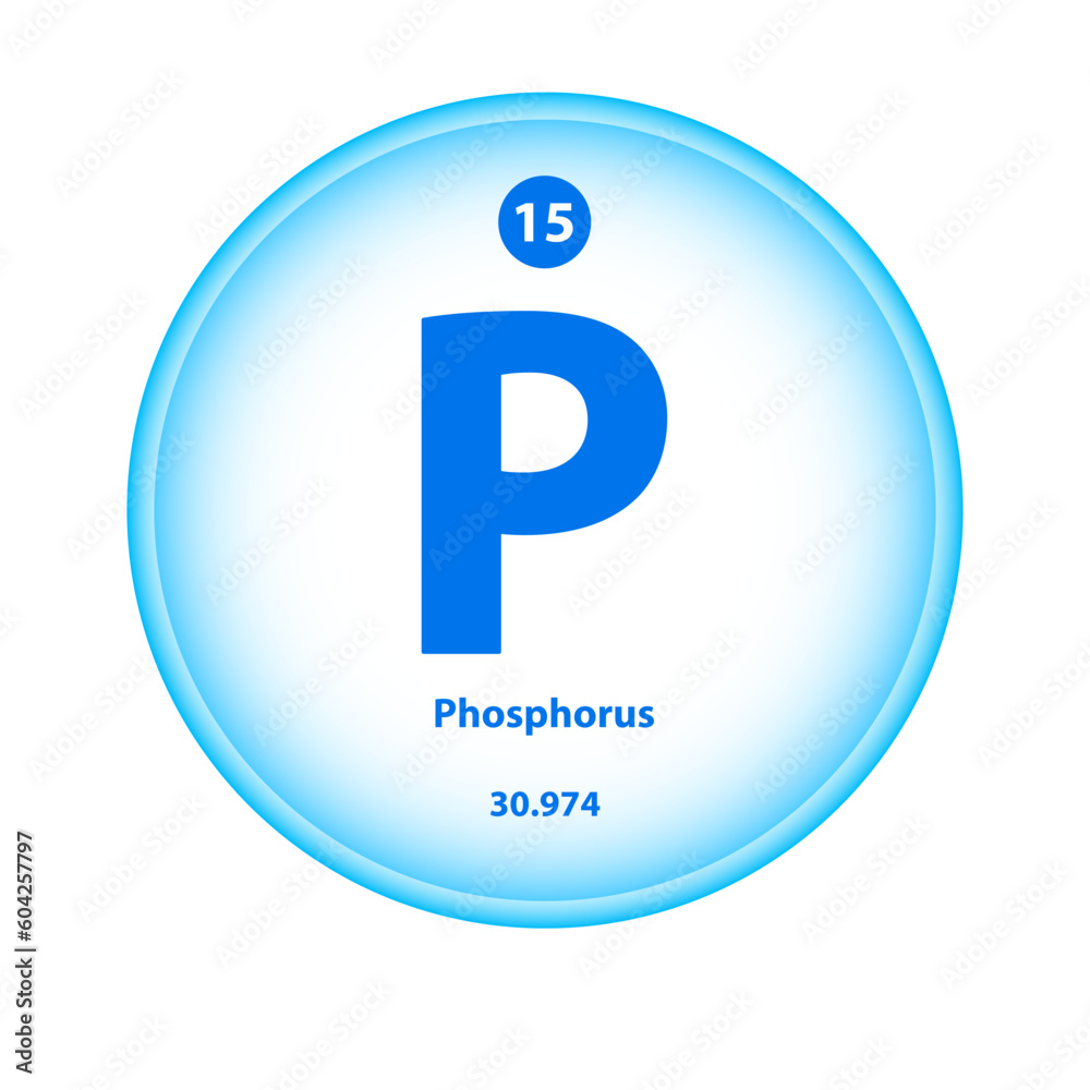 Structure Chemical element Phosphorus (P) symbol. Science atom table ...
