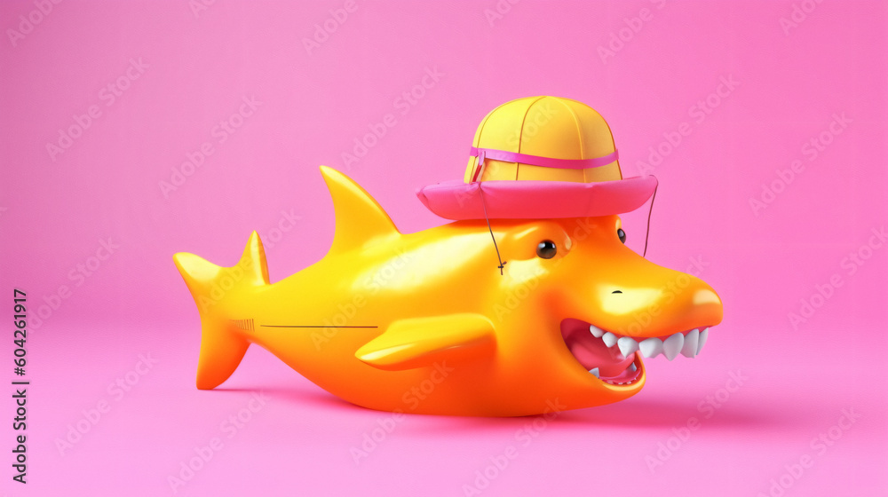 This quirky yellow plastic fish is ready to make a splash with its ...