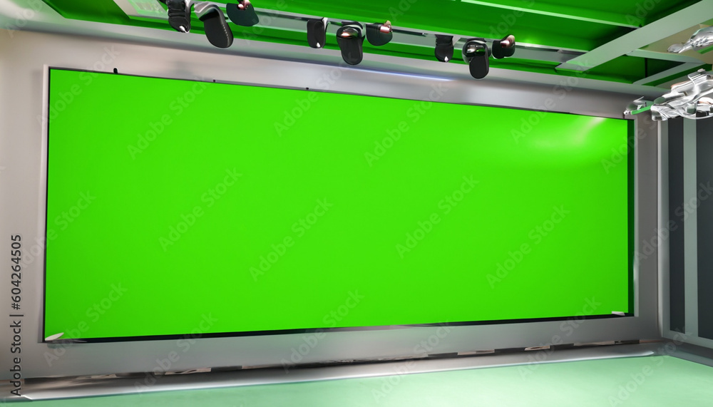 Virtual studio, green Screen, wallpaper, green and white background ...