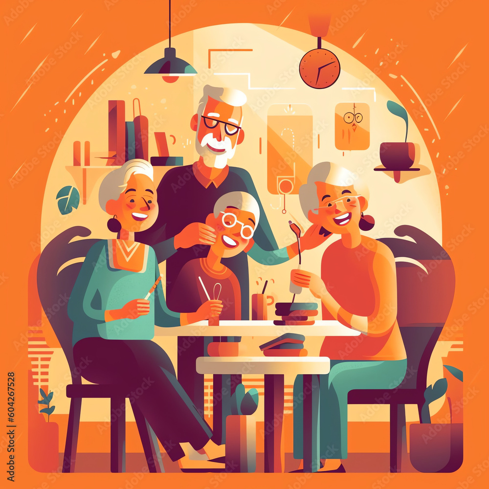 Elderly people learning how to use tablet 2D vector isolated ...