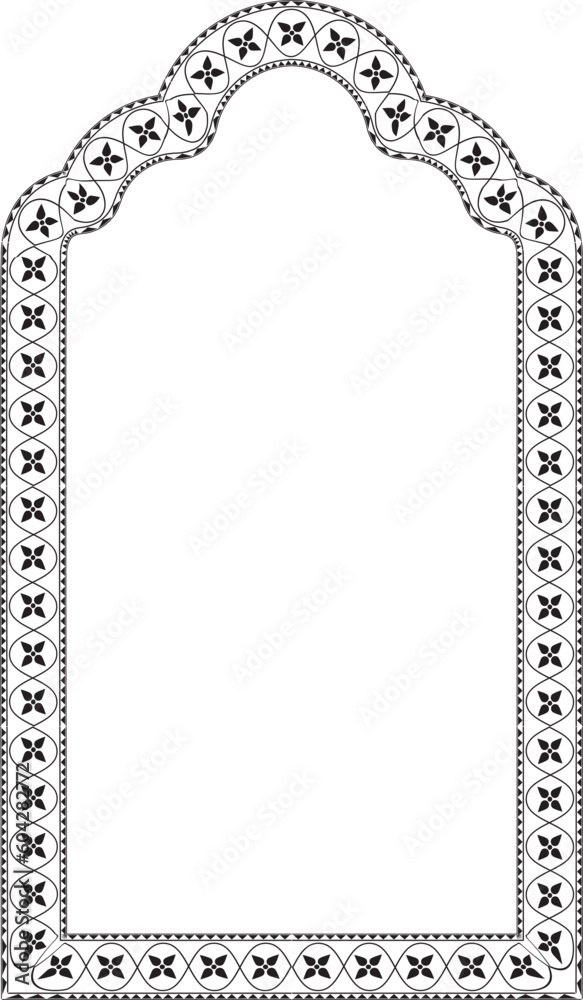 Multifoil Arch rectangular frame architectural window door ornate ...