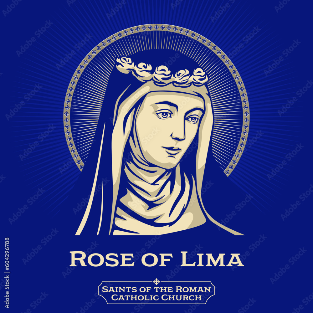 Vetor de Catholic Saints. Rose of Lima (1586-1617) was a member of the ...