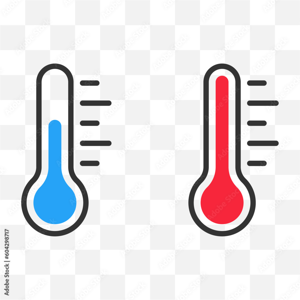 Thermometer cold and heat symbol, temperature scale icon, cool and hot ...