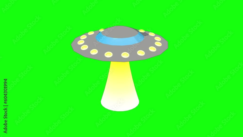Video „3D loop animation of a UFO on a green screen. UFO rotates and ...