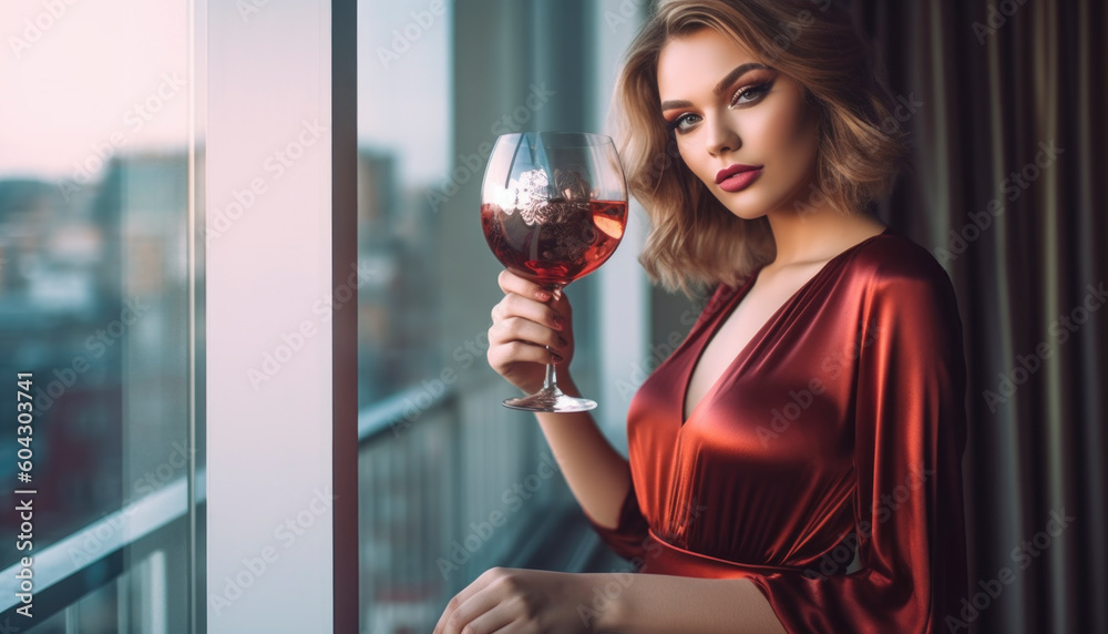 Beautiful young female influencer model with perfect makeup and ...