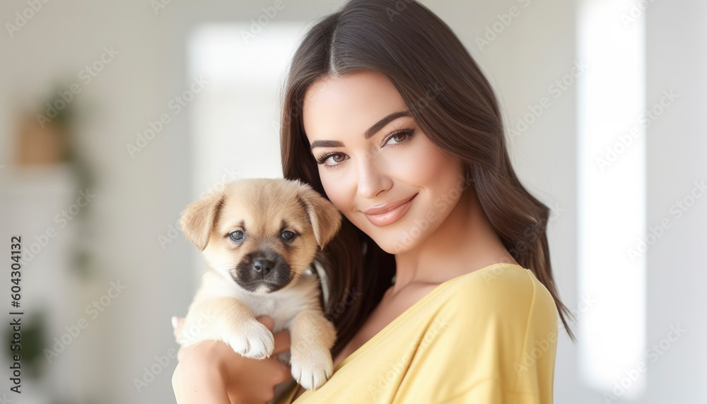 Beautiful young female influencer model with perfect makeup and ...