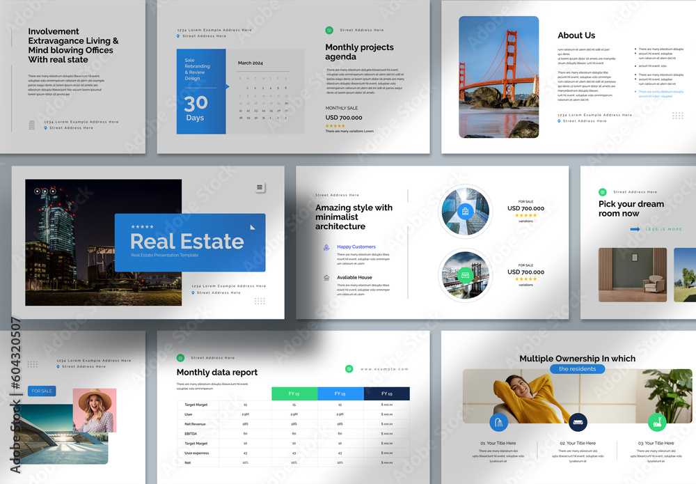 Real Estate Presentation Layout Stock Template | Adobe Stock