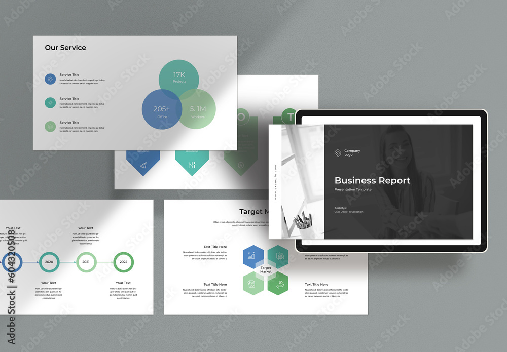 Business Report Presentation Layout Stock Template | Adobe Stock