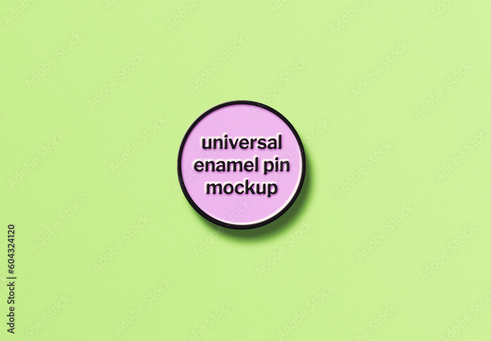 Enamel Pin Mockup Template Card Logo Soft Apparel Clothes Stock ...
