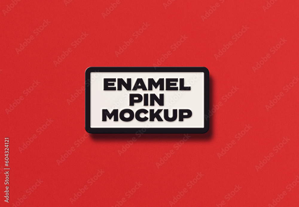 Enamel Pin Mockup Template Card Logo Soft Apparel Clothes Stock ...