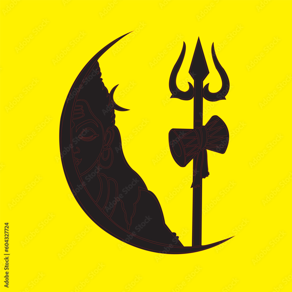 Vetor de Lord mahadev vector silhouette design. Mahadev t shirt design ...