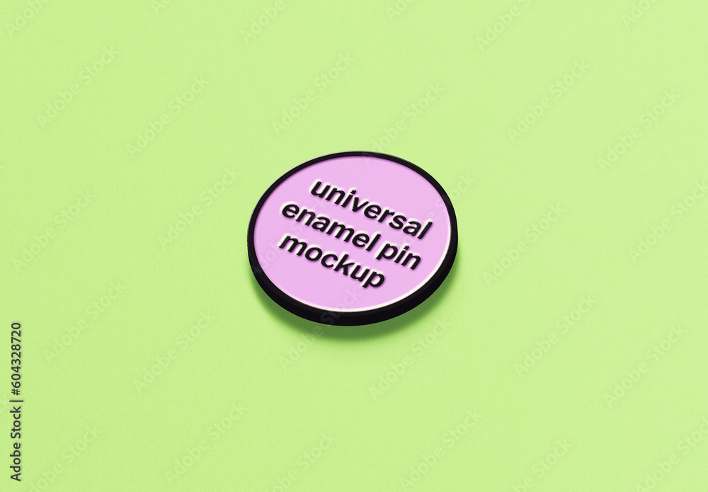 Enamel Pin Mockup Template Card Logo Soft Apparel Clothes Stock ...