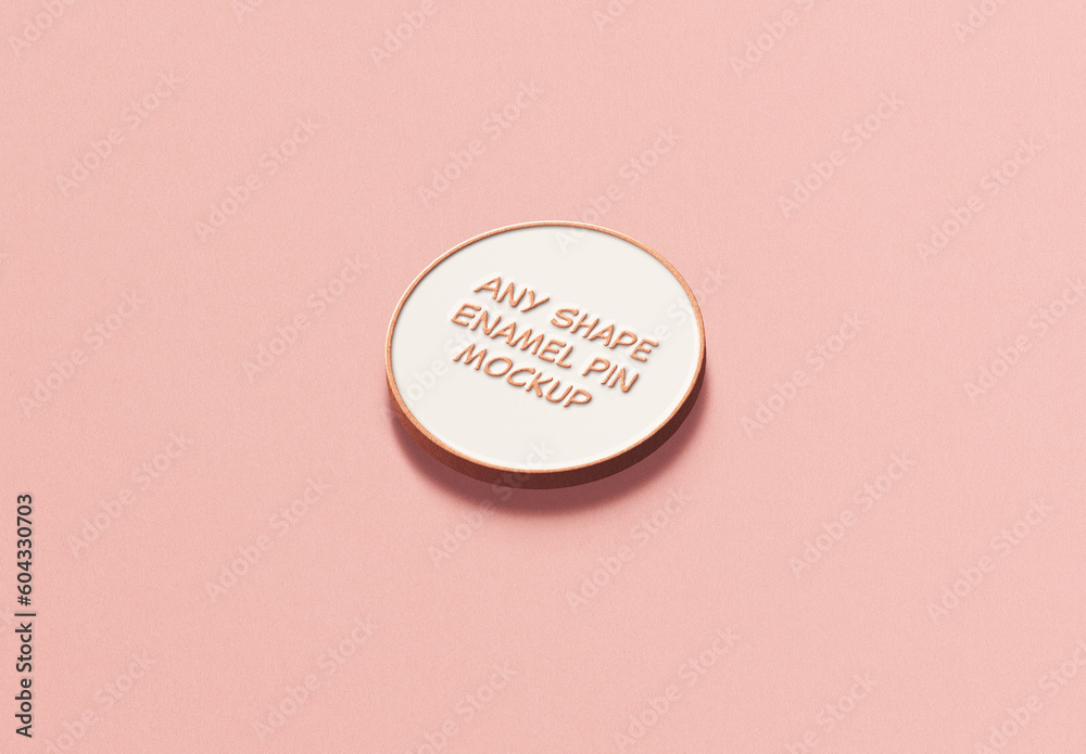 Enamel Pin Mockup Template Card Logo Soft Apparel Clothes Stock ...