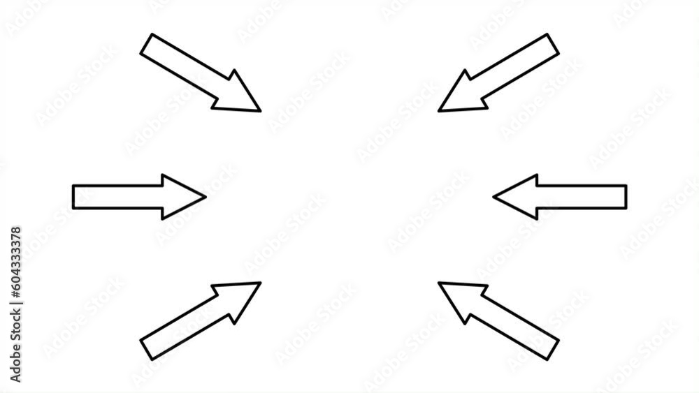 arrow symbol animation on white background with chroma key, arrows ...