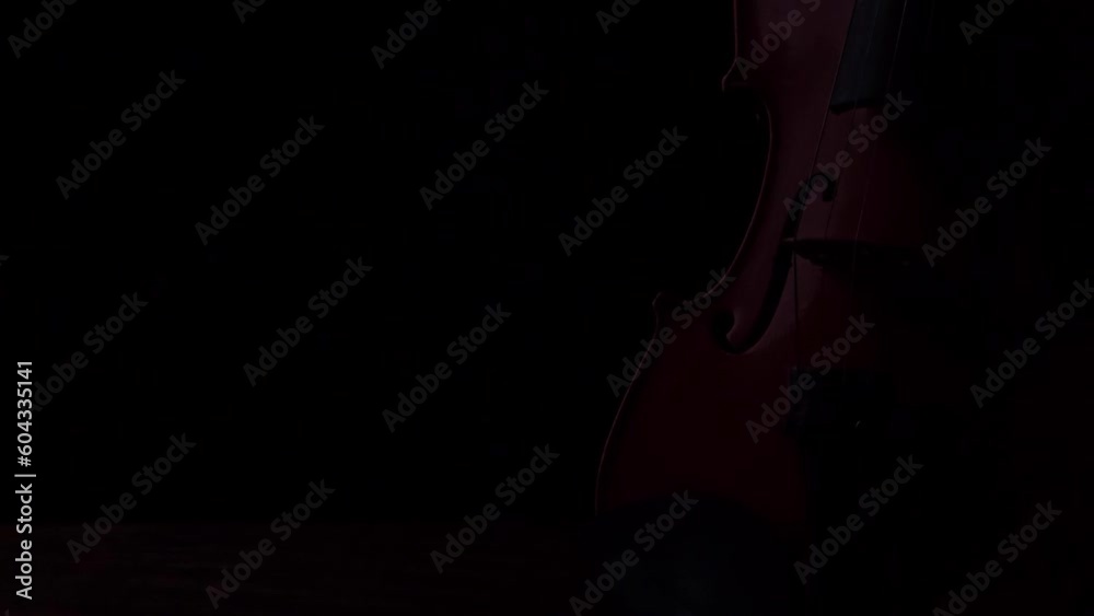 Violin, light appearing and revealing a beautiful violin, 4k, selective ...