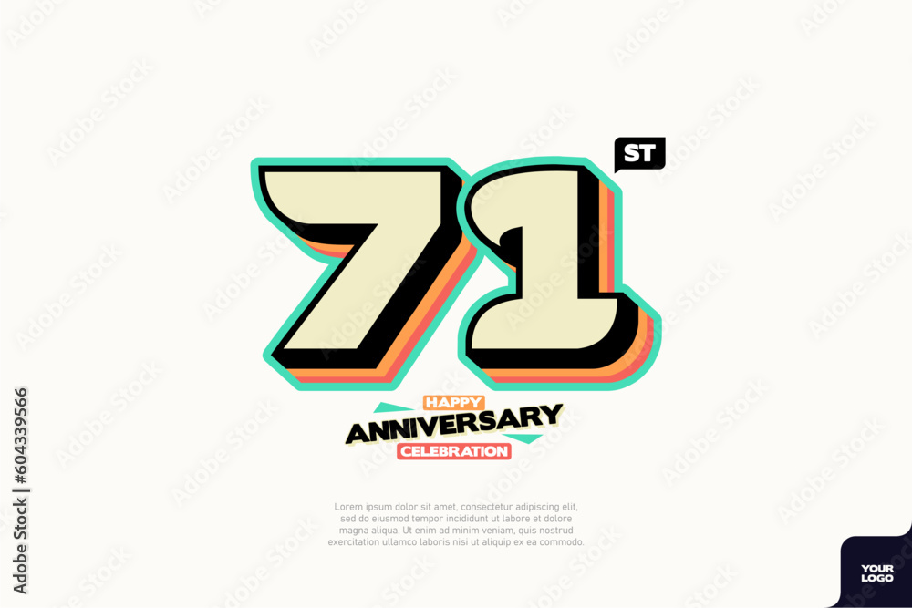 Number 71 logo icon design 71st birthday logo number anniversary 71 ...