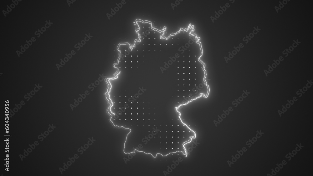 Neon White Germany Map Borders Outline Background Wallpaper Stock ...