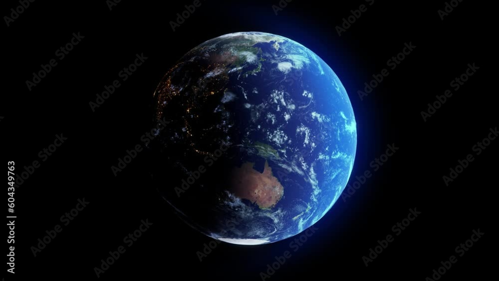 Earth planet seamless Loop footage in 4K, 3d animation of realistic ...