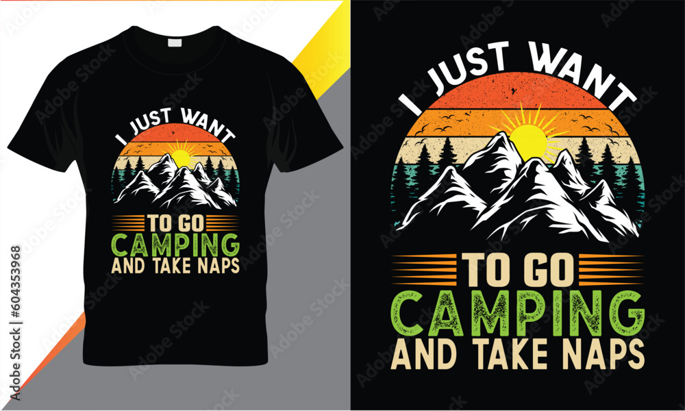 Camping Creative T Shirt Design Vector Adventure T Shirt Design