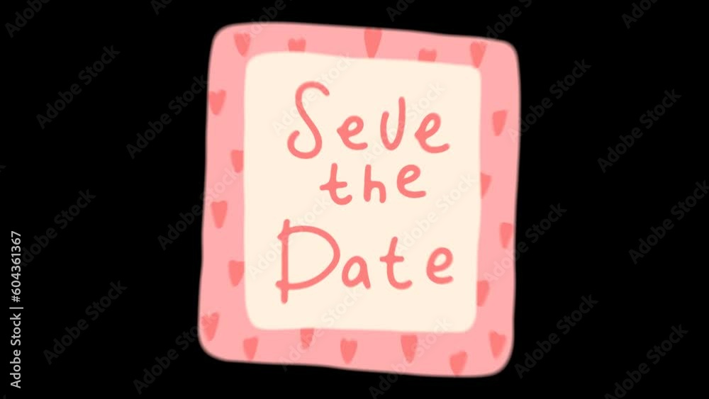 Save the date card pop-up animation on transparent background. JWP ...