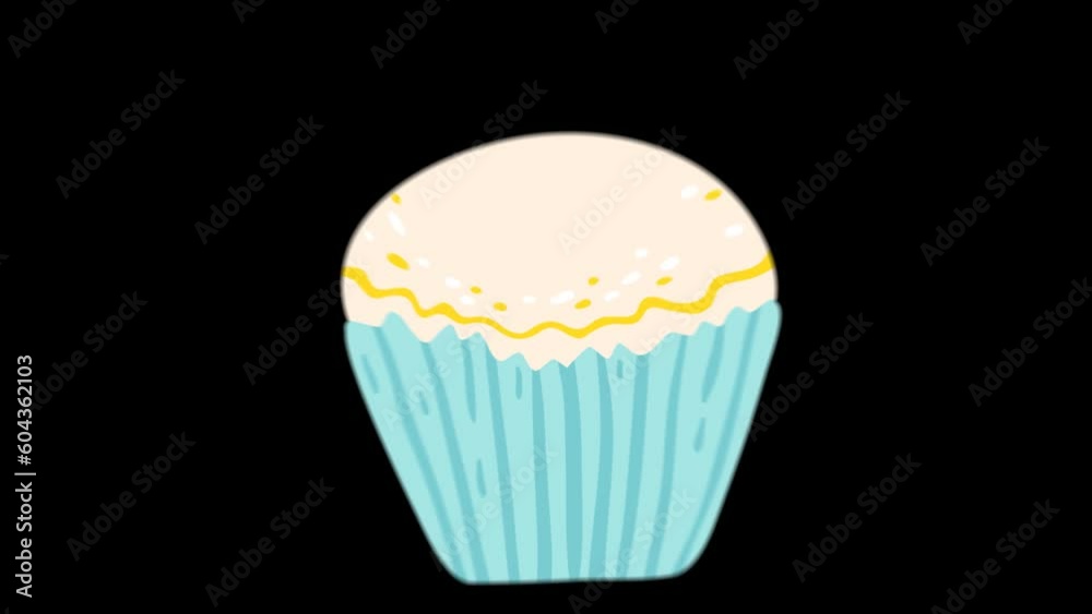 Cupcake animation on transparent background. JWP_Icons #41 Stock ビデオ ...