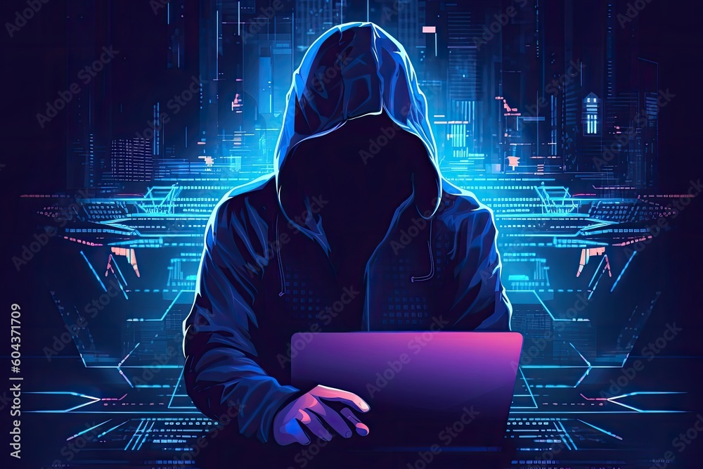 hacker stealing data . Anonymous cute hacker. Concept of hacking ...